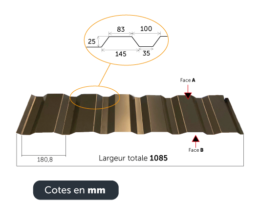 Tôle trapézoïdale de bardage 0,50mm Gris Anthracite (RAL 7016) | Tôles ...